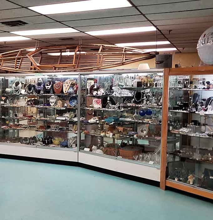 Estate jewelry sparkles under glass, each piece once adorning someone special during moments that mattered most to them then.