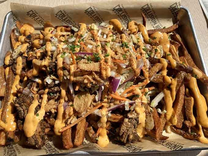 French fries transformed into something spectacular with toppings that turn a simple side into the main event you didn't know you needed.