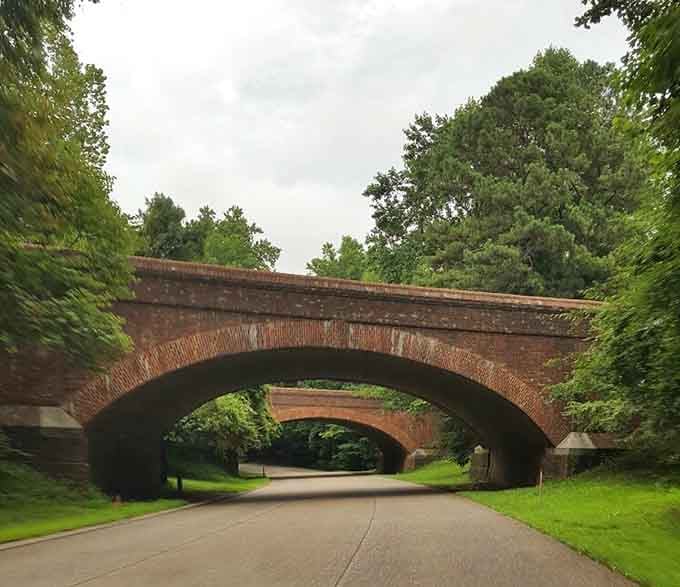 Brick bridges that photograph beautifully in any season, making everyone's camera roll look suddenly professional.