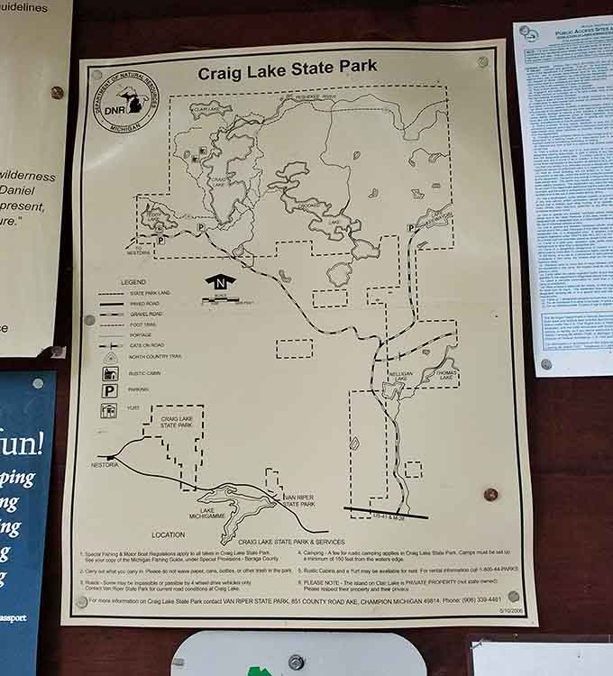 Study this map carefully, because your phone's GPS will be absolutely useless once you're out there.