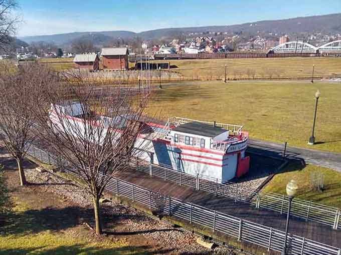 A canal boat on dry land tells stories of when water highways mattered more than the information superhighway we're all addicted to.
