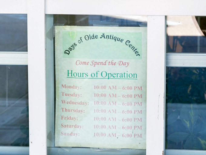 Open seven days a week means your treasure hunting schedule just got infinitely more flexible and wonderfully convenient.