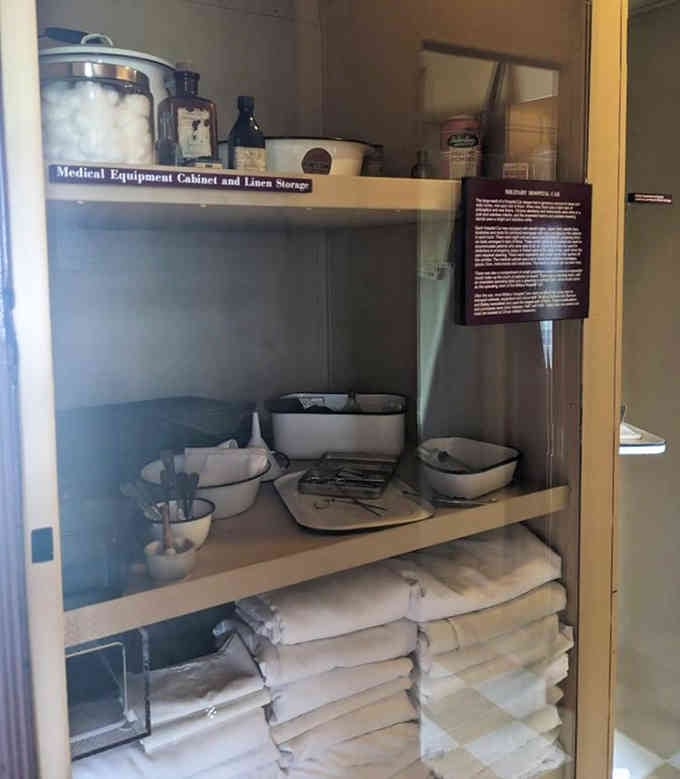 Medical supplies like these were always at the ready, showing the depot's commitment to caring for every soldier's needs.