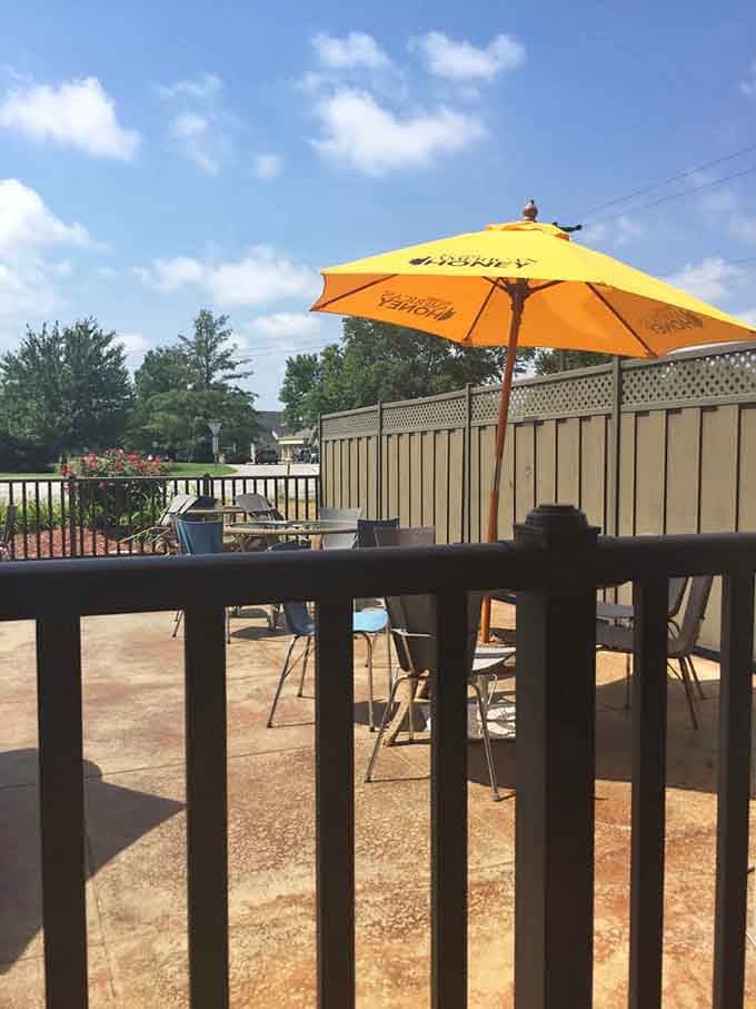 Outdoor seating for when you want your breakfast with a side of fresh air and sunshine.