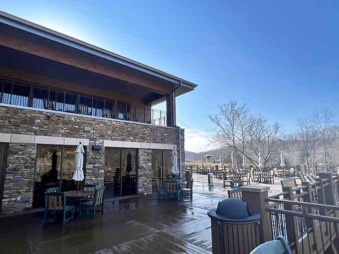 Creekside dining with views that make every meal taste better, especially when you've earned your appetite on the water.