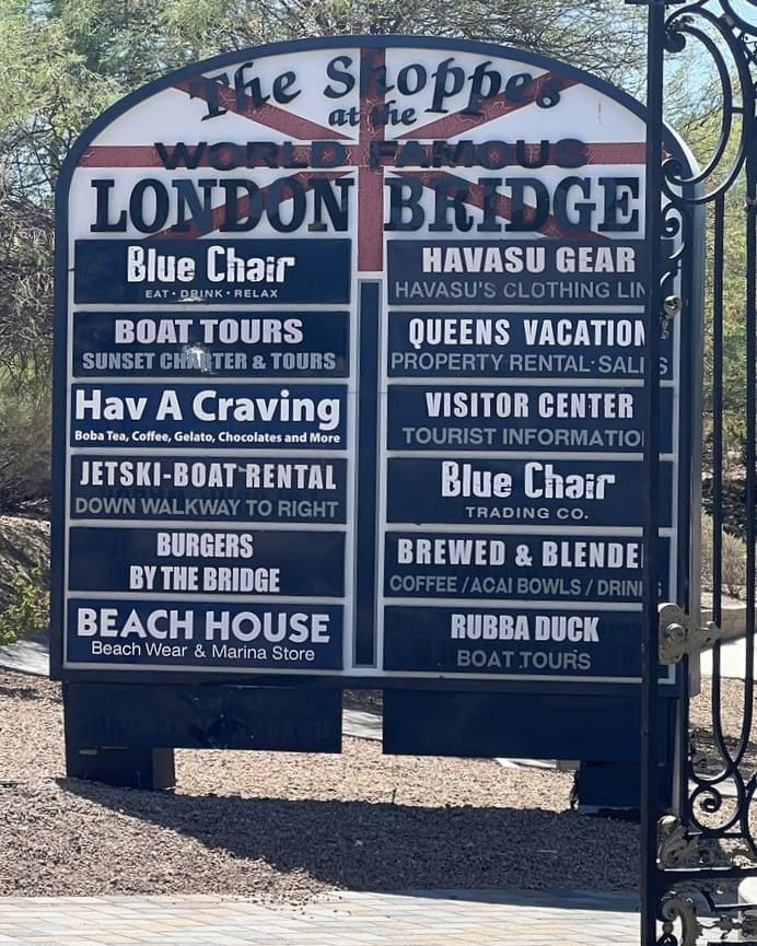 Every shop and restaurant gets listed on this helpful directory for navigating your British-Arizona adventure efficiently.