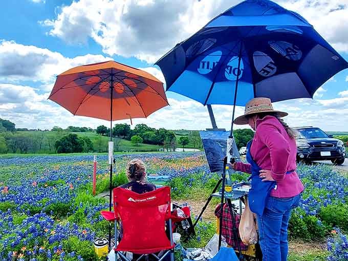 These dedicated painters have the right idea: some views demand more than a quick phone snapshot to remember.