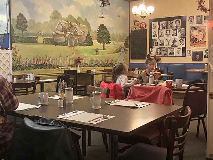 Real people enjoying real food in a real restaurant where conversation still matters more than phones.