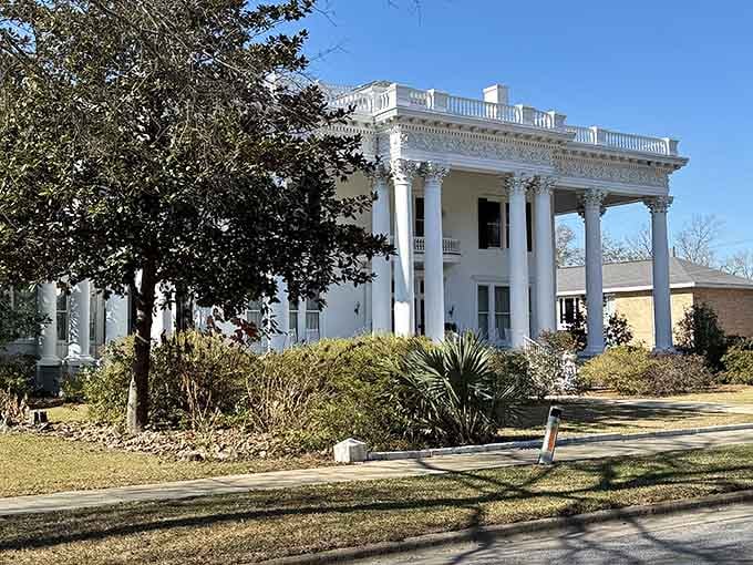 The Shorter Mansion's columns and symmetry exemplify why Greek Revival architecture never fails to impress visitors.