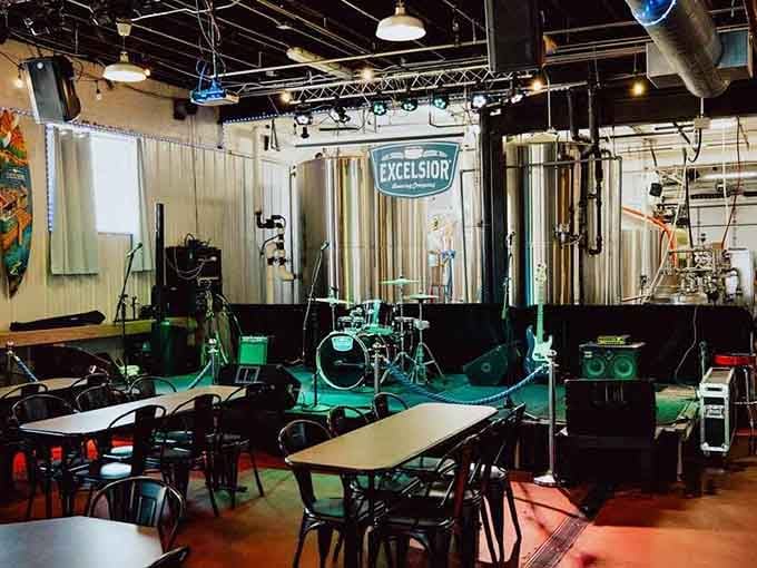 Excelsior Brewing's taproom where live music and craft beer create the perfect soundtrack for a Minnesota evening out.