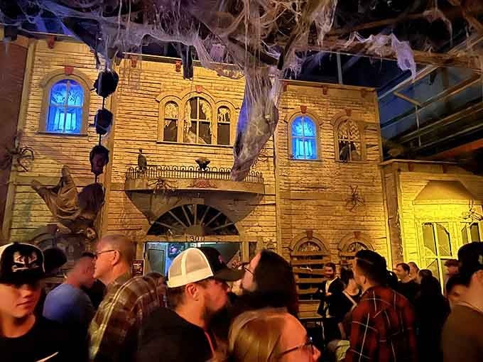 These brave souls have no idea what horrors await them beyond those innocent-looking haunted facades.