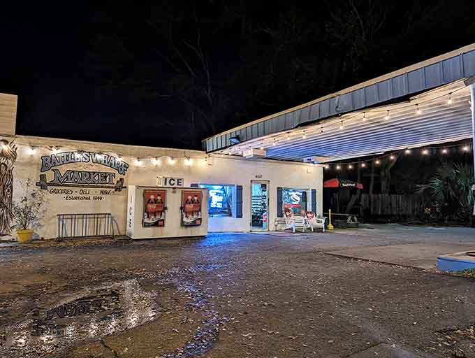 This market glows at night like a beacon for anyone seeking local flavor and genuine Southern hospitality.