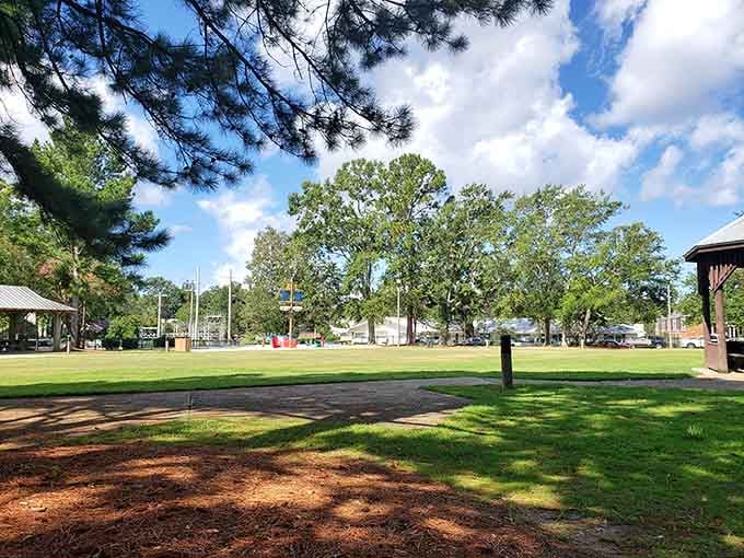 Fairhopers Community Park offers sprawling green space perfect for picnics, play, and those lazy Southern afternoons.