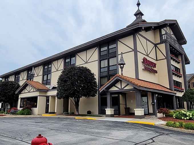 Even chain hotels embrace the Bavarian theme here, because when in Frankenmuth, timber framing is practically mandatory.