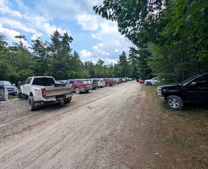 When the parking area looks like this, you know the secret's getting out about Negwegon's magic.