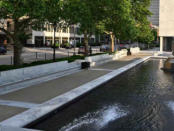 Those cafe tables nearby offer the perfect spot to contemplate justice while enjoying your lunch and people-watching.