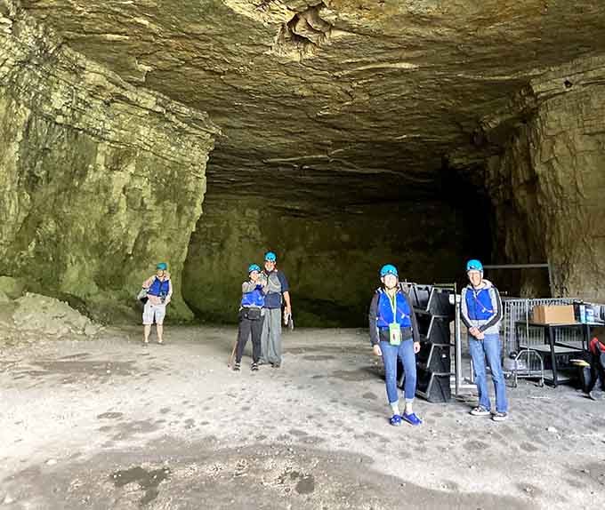 The crew assembled and ready to discover why this former limestone mine became Kentucky's most unexpected kayaking destination.