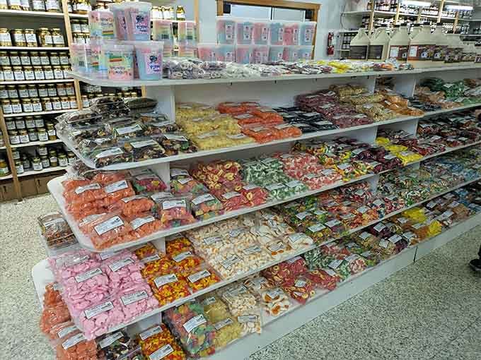 A candy selection that proves sugar comes in more colors than your childhood self ever dared to dream.