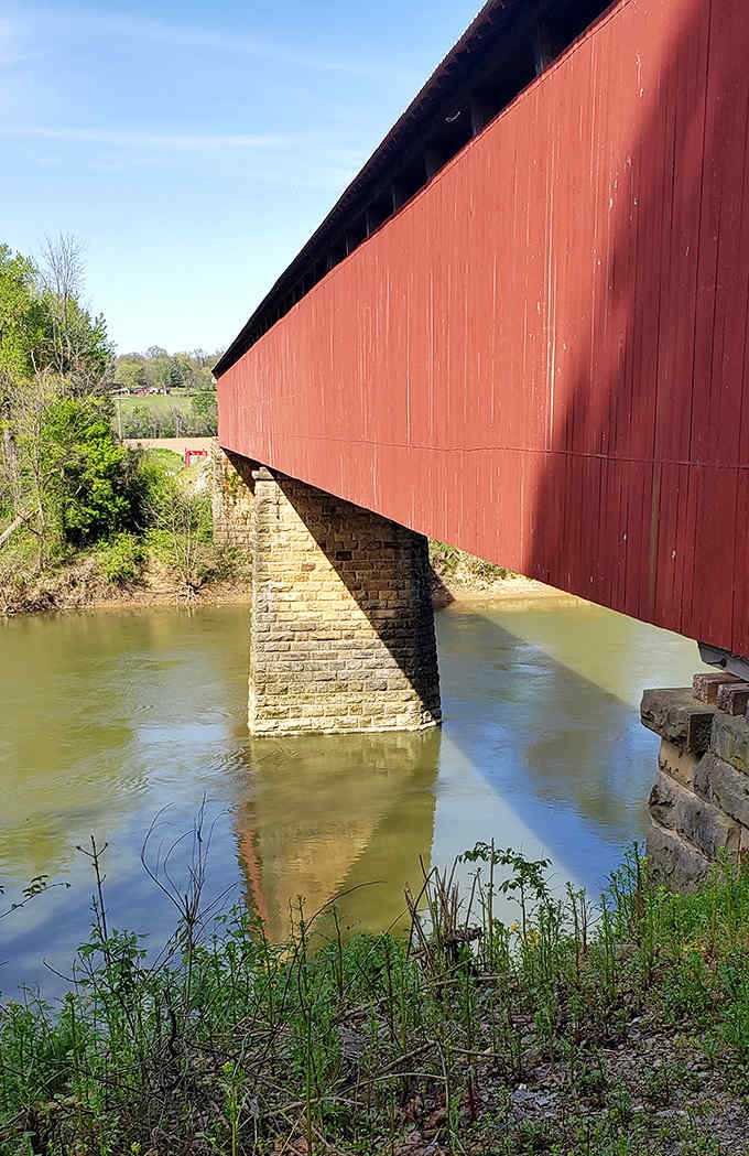 Those stone abutments have been holding strong longer than most marriages, and they're still going.