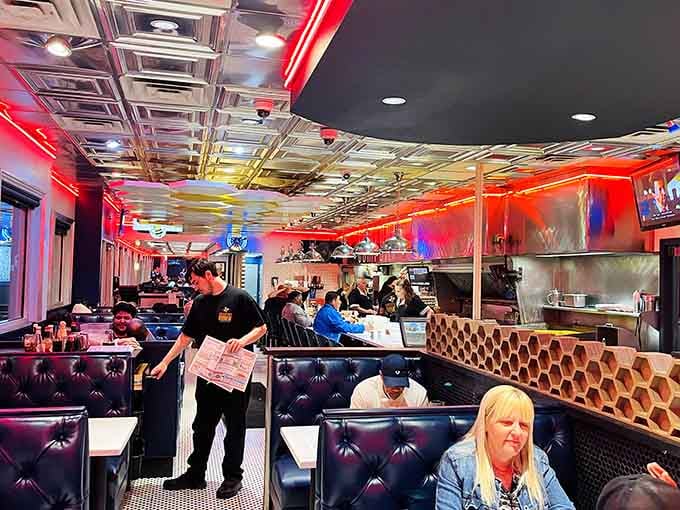 Real people enjoying real food in a real diner, which is increasingly rare and infinitely precious these days.