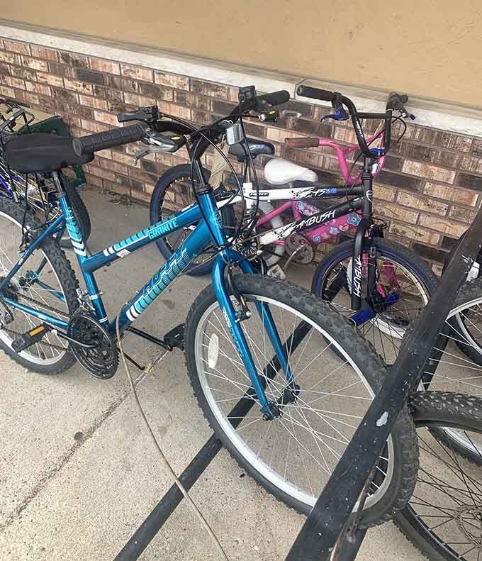 Bikes ready to roll into their next adventure, whether that's trails or just neighborhood cruising around town.