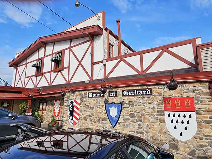 Stone walls and heraldic shields announce this isn't your average strip mall restaurant, this place means serious Old World business.