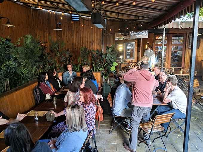 Weekend brunch crowds prove that eating inside a barrel never gets old, no matter how many times you visit.