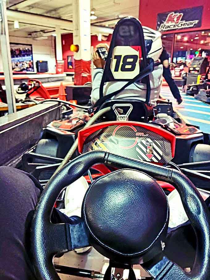 The driver's seat perspective reveals exactly how close you are to the action and why your knuckles turn white.