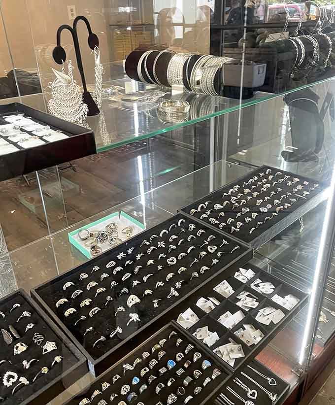 Jewelry displays gleaming under glass cases, where affordable elegance meets your next favorite accessory discovery moment.