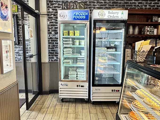 Frozen treats and bakery orders stand ready for those smart enough to plan ahead for tomorrow's cravings.