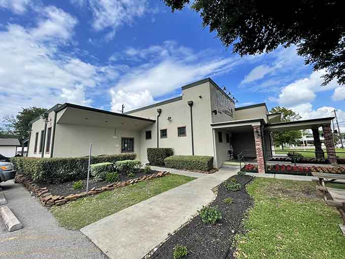 The exterior view that doesn't look fancy but houses some of the most spectacular barbecue your mouth will ever meet.