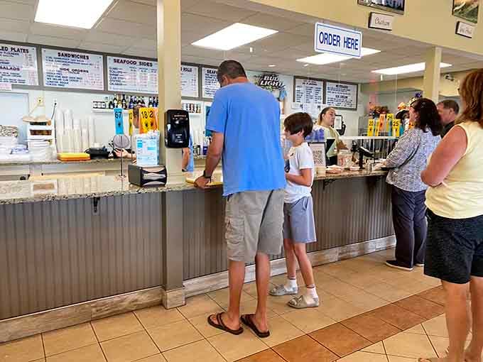 The ordering counter where dreams of fried clams become delicious reality, one hungry family at a time all summer.
