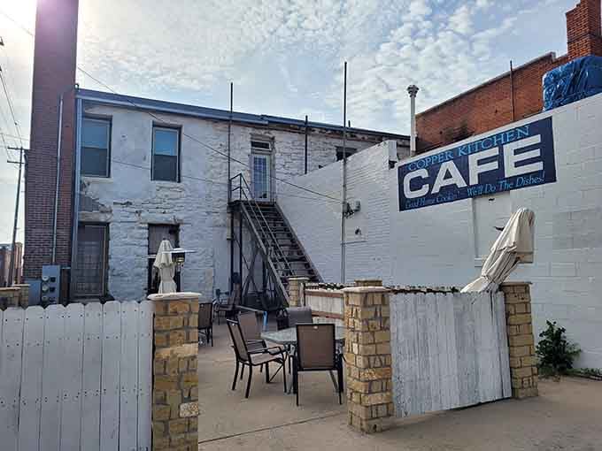 The Copper Kitchen's patio promises meals where you can actually afford dessert without checking your bank balance.