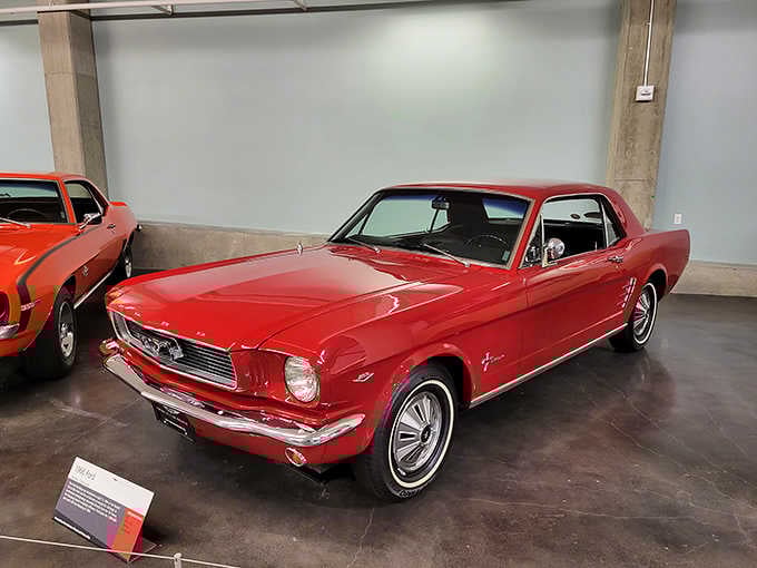 A cherry-red 1966 Mustang proves some designs are simply timeless, no matter the decade.