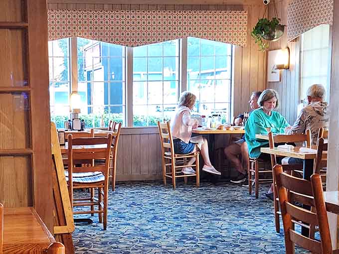 Window seats provide natural light and people-watching opportunities while you savor your fresh catch of the day.