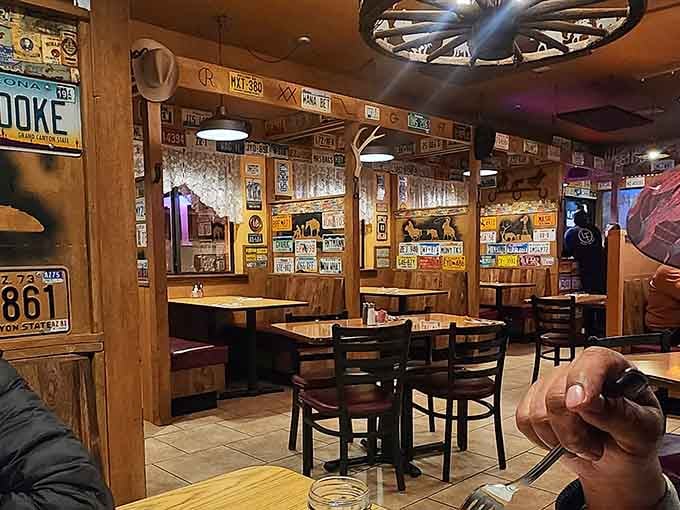 Wooden beams and collected memorabilia transform a meal into an experience worth savoring slowly and completely.