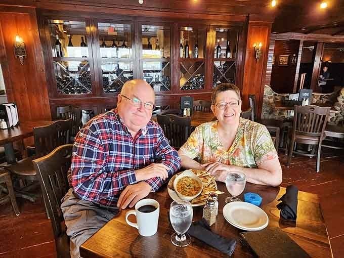 Happy diners enjoying their meals in a space that feels both special and comfortably unpretentious at once.