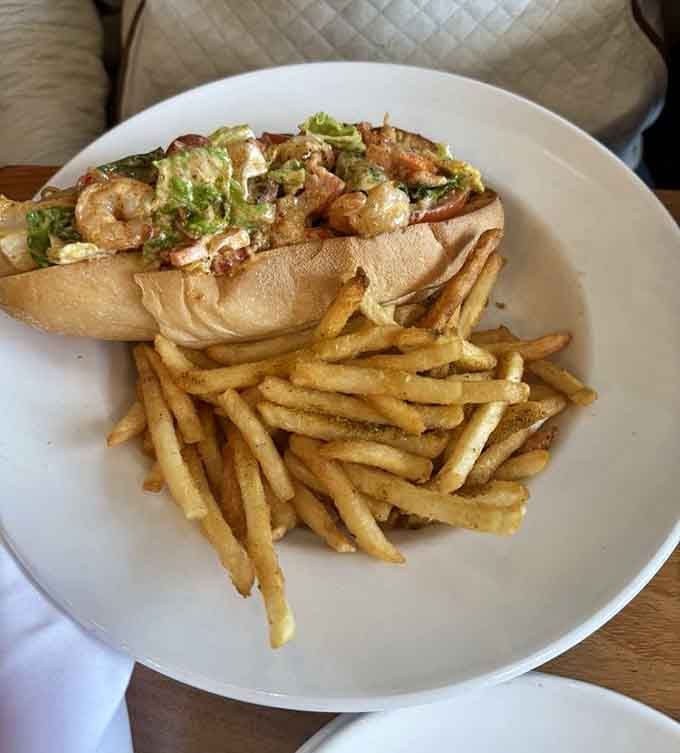 A po' boy piled high with shrimp is basically a edible love letter to the Gulf Coast.