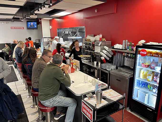 Regulars claiming their favorite spots, because when you find breakfast this good, you become a creature of habit.