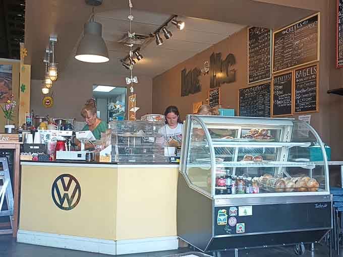 Behind the counter, friendly faces serve up smiles along with your coffee in this wonderfully welcoming community gathering spot.