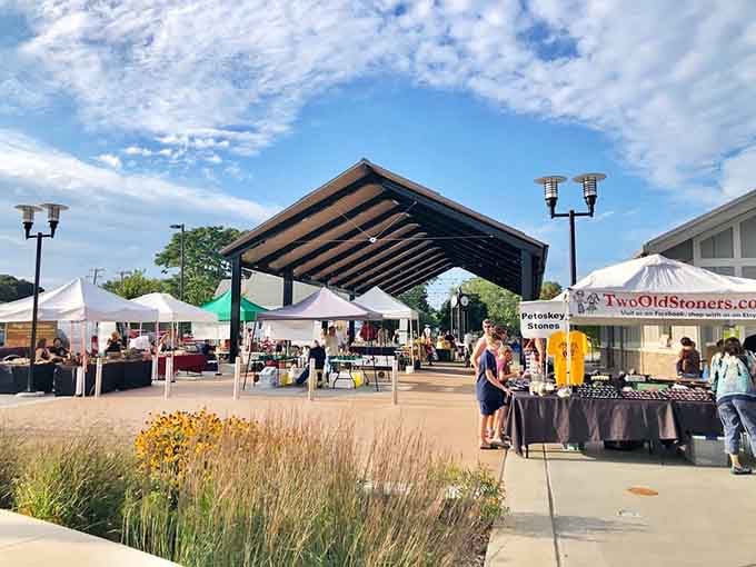 Farmers' markets under modern pavilions mean fresh produce without pretension, just good food from people who grew it.