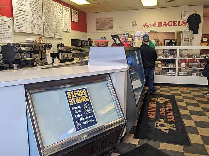 The counter area where the magic happens, transforming simple ingredients into sandwiches that make mornings worthwhile.