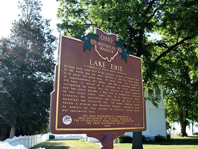 Ohio's historical marker reminds passersby that Lake Erie shaped commerce, recreation, and countless lives throughout the state's history.