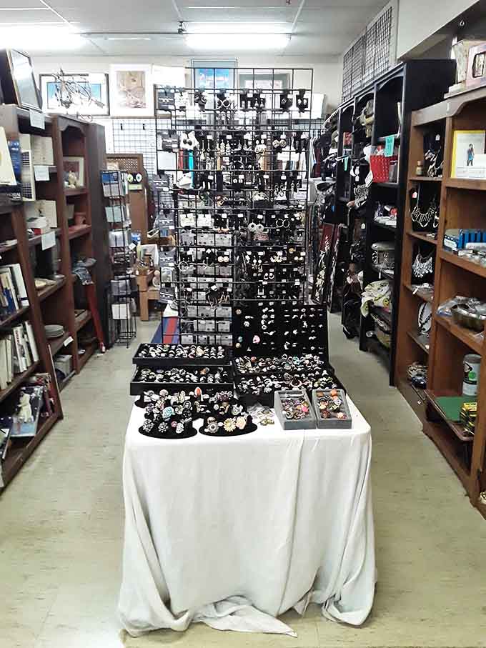 Costume jewelry displayed like crown jewels, because every era deserved a little sparkle and shine.