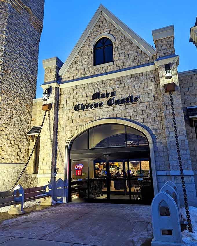 This cream-colored fortress rises from the roadside like a medieval monument to all things dairy and delicious.