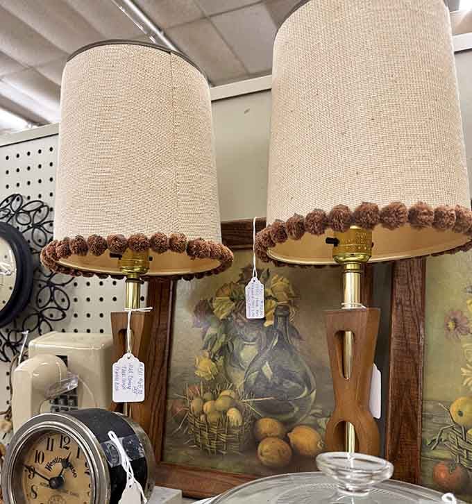 Those lampshades with pom-pom trim scream 1970s louder than any disco ball ever could dream.