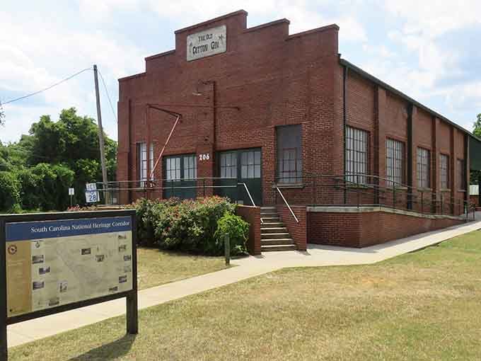 The Cotton Gin stands as an impressive testament to McCormick's agricultural heritage and industrial innovation from decades past.