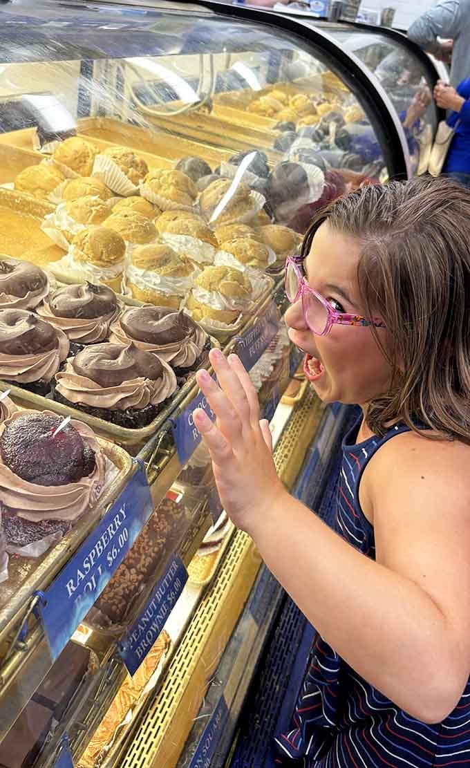 Pure joy captured in a single moment, when a kid discovers that paradise exists and it's filled with chocolate.