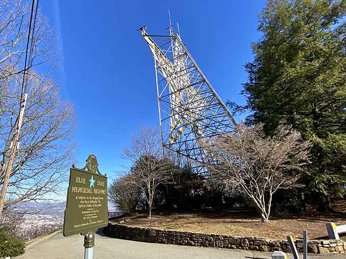 The historical marker tells stories of community spirit and ambition that built something truly extraordinary here.