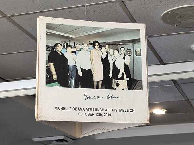 Michelle Obama's 2010 visit is commemorated with pride &ndash; when you serve great food, everyone notices, even First Ladies.